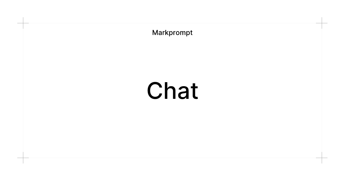Chat | Markprompt Documentation